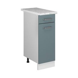 Unterschrank R-Line, Blau-Grau, 30 cm mit Schublade, mit Arbeitsplatte VICCO