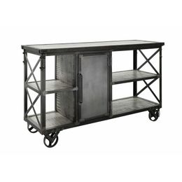 Massivmöbel24 Servierwagen Mango 137x46x82 grau lackiert heavy industry 124 - grau