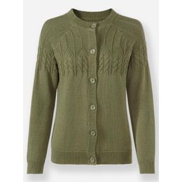 WITT Damen Strickjacke mit Raglan-&Auml;rmeln, dunkelblau-meliert, Gr&ouml;&szlig;e 40
