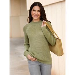 WITT Damen Stehkragenpullover mit Raglan-&Auml;rmeln, schilf, Gr&ouml;&szlig;e 56