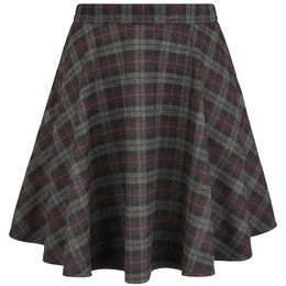Banned Retro Rock Check Flared Skirt Kurzer Rock grau lila in 3XL SK25235