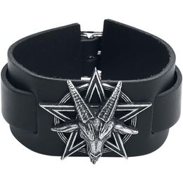 Alchemy Gothic Baphoment Lederarmband schwarz A138