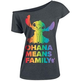 Lilo and Stitch Lilo & Stitch Ohana Rainbow T-Shirt grau in L 445502