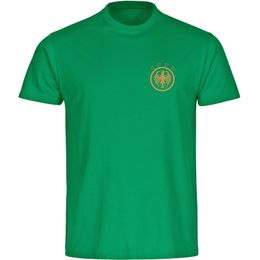 multifanshop® Herren T-Shirt - Deutschland - Adler Retro Gold - Druck gold metallic