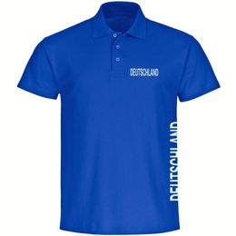 multifanshop® Poloshirt - Deutschland - Brust & Seite - Druck weiß