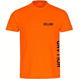 multifanshop® Herren T-Shirt - Holland - Brust & Seite - Druck schwarz