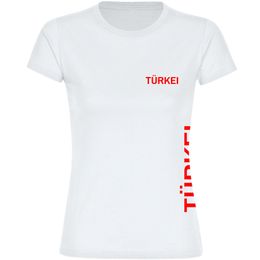 multifanshop® Damen T-Shirt - Türkei - Brust & Seite - Druck rot