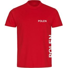 multifanshop Kinder T-Shirt - Polen - Brust & Seite - Druck weiß - Kind