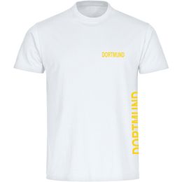 multifanshop® Herren T-Shirt - Dortmund - Brust & Seite - Druck gelb