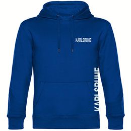 multifanshop® Kapuzen Sweatshirt - Karlsruhe - Brust & Seite - Druck weiß