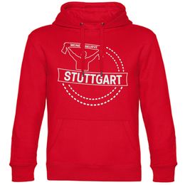 multifanshop® Kapuzen Sweatshirt - Stuttgart - Meine Fankurve - Druck weiß