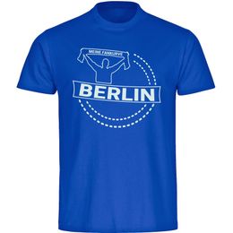 multifanshop Herren T-Shirt - Berlin blau - Meine Fankurve - Druck weiß - Männer