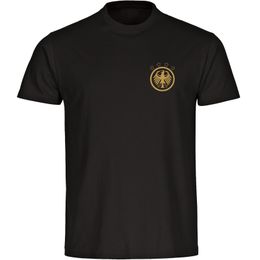 multifanshop® Herren T-Shirt - Germany - Adler Retro Gold - Druck gold metallic