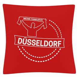 multifanshop® Kissenbezug - Düsseldorf - Meine Fankurve - Druck weiß