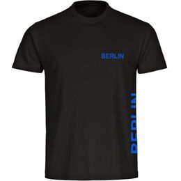 multifanshop® Kinder T-Shirt - Berlin blau - Brust & Seite - Druck blau