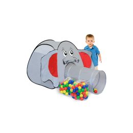 LittleTom Spielset Kinderspielzelt Jumbo inkl. 200 Bällebadbällen Spielzelt Spielhaus für Jungen und Mädchen