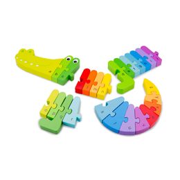 Alphabet Puzzle Krokodil Holzspielzeug Kinderspielzeug aus Holz