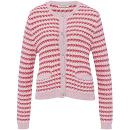 Strickjacke Rundhals-Ausschnitt Uta Raasch pink