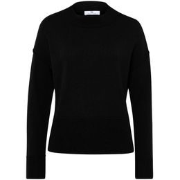 Peter Hahn - Rundhals-Pullover, schwarz, Gr. 38 / S - Schurwolle