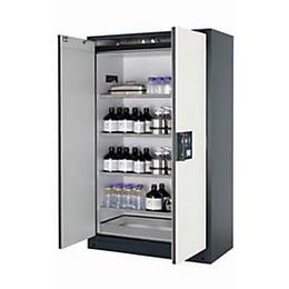 Sicherheitsschrank Typ 90 ASECOS Q-CLASSIC-90, Flügeltüren, Front Reinweiß, B 1193 x T 615 x H 1953 mm