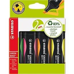 Stabilo® GREEN BOSS, 4 Stück, farbsortiert
