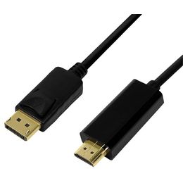 Logilink DisplayPort-Kabel CV01127 DP zu HDMI 4K 30Hz schwarz 2m