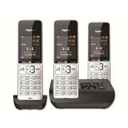 Gigaset Telefon Comfort 500A, trio, silber-schwarz