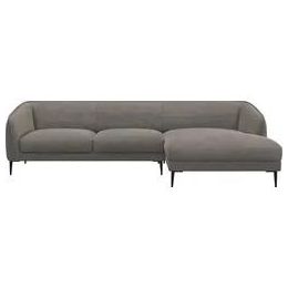 Ecksofa FLEXLUX "Belle Designsofa, L-Form, B/T 288/149 cm" Sofas Gr. B/H/T: 288cm x 74cm x 149cm, Bouclé, Chaiselongue rechts, braun (taupe brown) Skandinavisches Design, In hochwertiger Verarbeitung