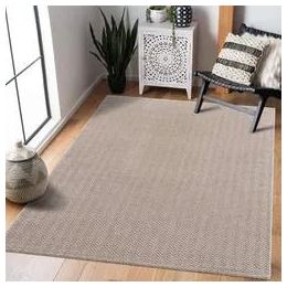 Teppich Carpet City "Friseé-Teppich FANCY805" Teppiche Gr. B: 200cm, 12mm, L: 290cm, beige Kurzflor, Einfarbig, 3D-Optik, Zickzack Look