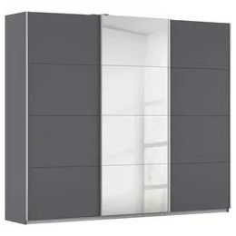 Schwebetürenschrank Rauch "Kleiderschrank Schrank Garderobe KULMBACH" Schränke Gr. B/H/T: 271 cm x 230 cm x 62 cm, 3 St., grau (graumetallic) in 2 Höhen erhältlich, mit Metallgriffleisten MADE IN GERMANY