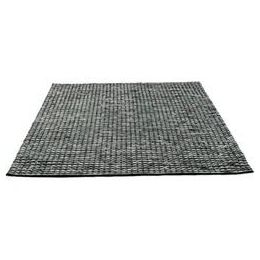 Wollteppich Theko "Tauern" Gr. 3, grau (dunkelgrau), B:140cm H:10mm L:200cm, Wolle, Teppiche, Handweb Teppich, reine Wolle, handgewebt