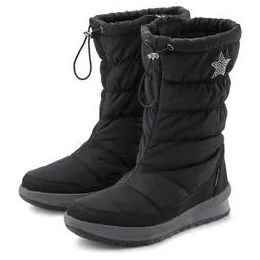 Winterstiefel Lascana Gr. 42, schwarz Damen Schuhe Stiefelette, Winterboots mit Warmfutter, wasserabweisend