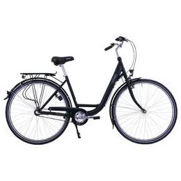 Cityrad Hawk BIKES "City Wave Premium Black" Fahrräder Gr. 43cm, 26 Zoll (66,04cm), schwarz für Damen und Herren