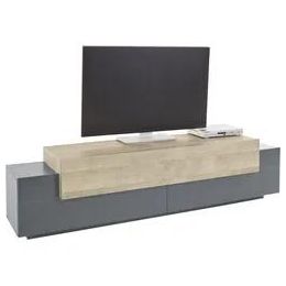 Lowboard Inosign "Coro,Lowboard,TV-Kommode,TV-Möbel,TV-Bank" Sideboards Gr. B/H/T: 200 cm x 51,6 cm x 45 cm, grau (anthrazit, oak) mit 3 Klappen davon 2 Push-to-Open Funktion Breite 200