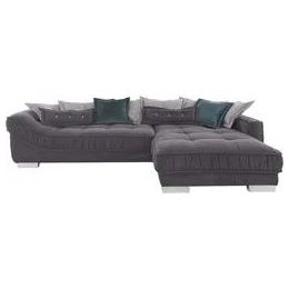 Ecksofa Inosign "Diwan II, L-Form" Sofas Gr. B/H/T: 334 cm x 67 cm x 207 cm, Struktur, mega-Recamiere rechts, grau (anthrazit) Wahlweise mit Kaltschaumpolsterung bis 140 kg belastbar