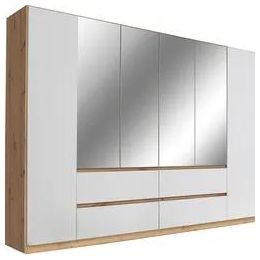 Drehtürenschrank Rauch "Kleiderschrank Schrank mit Spiegel Garderobe Garderobenschrank MAINZ" Schränke Gr. B/H/T: 271cm x 210cm x 54cm, 6 St., weiß (eiche artisan/alpinweiß) grifflose Front mit Spiegel, Außentüren Push-to-Open Funktion