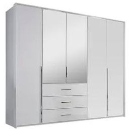 Drehtürenschrank Rauch "Montclar" Schränke Gr. B/H/T: 254cm x 225cm x 65cm, mit Beleuchtung, 5 St., weiß (weiß/hochglanz weiß) Passepartout optional mit Beleuchtung, inkl. Wäscheeinteilung