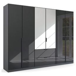 Drehtürenschrank Rauch "Modern by Quadra Spin" Schränke Gr. B/H/T: 271cm x 210cm x 54cm, 6 St., grau (graumetallic/glas basalt)