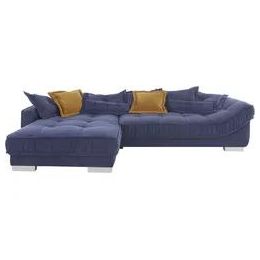 Ecksofa Inosign "Diwan II, L-Form" Sofas Gr. B/H/T: 334 cm x 67 cm x 207 cm, Luxus-Microfaser weich, mega-Recamiere links, blau Wahlweise mit Kaltschaumpolsterung bis 140 kg belastbar