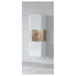 Hängevitrine Inosign "Toledo,Höhe 159 cm trendige Glasvitrine mit dekorative MDF-Front", weiß (weiß, weiß hgl, sanremo), Türanschlag wechselbar, ABS-Kunststoff, FSC-zertifizierter Holzwerkstoff, Glas, MDF, Melamin, Schränke, Vitrine mit Glasfront, ohne Beleuchtung, viel Stauraum, hochglanz