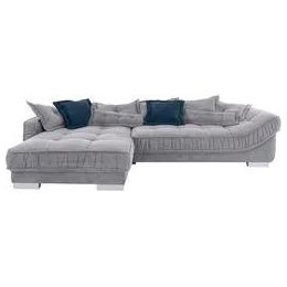 Ecksofa Inosign "Diwan II, L-Form" Sofas Gr. B/H/T: 334 cm x 67 cm x 207 cm, Luxus-Microfaser weich, mega-Recamiere links, grau (melange) Wahlweise mit Kaltschaumpolsterung bis 140 kg belastbar