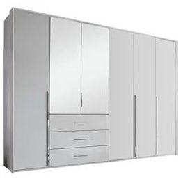 Drehtürenschrank Rauch "Montclar" Schränke Gr. B/H/T: 304 cm x 225 cm x 65 cm, mit Beleuchtung, 6 St., weiß (weiß, hochglanz weiß) Passepartout optional mit Beleuchtung, inkl. Wäscheeinteilung