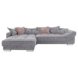 Ecksofa Inosign "Diwan II, L-Form" Sofas Gr. B/H/T: 334 cm x 67 cm x 207 cm, Luxus-Microfaser weich, mega-Recamiere links, grau Wahlweise mit Kaltschaumpolsterung bis 140 kg belastbar