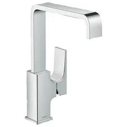 Waschtischarmatur Hansgrohe "Metropol" Armaturen Gr. H/T: 28,6cm x 19,5cm, silberfarben (chrom) 23cm, mit Hebelgriff und Push-Open Ablaufgarnitur