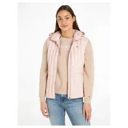 Daunenweste Tommy Hilfiger "FEMININE LW DOWN VEST" Gr. M (38), pink (whimsy_pink) Damen Westen mit Logostickerei