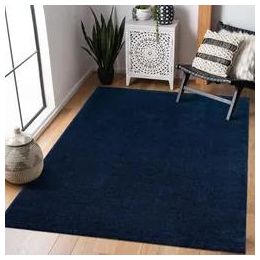 Teppich Carpet City "Friseé-Teppich FANCY900" Teppiche Gr. B: 240cm, 12mm, L: 340cm, blau Kurzflor, Einfarbig, 3D-Optik, Streifen Look