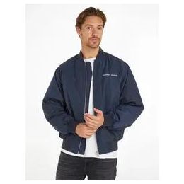 Bomberjacke Tommy Jeans PLUS "TJM ENTRY BOMBER EXT" Gr. XXXL, blau (marine) Herren Jacken Große Größen mit Logopatch