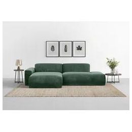 Ecksofa Trendmanufaktur "Braga, mit hochwertigem Kaltschaum, L-Form, in Cord erhältlich" Sofas Gr. B/H/T: 275cm x 72cm x 160cm, Breitcord RIBBON, Recamiere links, grün (winter moss) modernes Sofa, Couch mit hohem Sitzkomfort, 27572160 cm (BHT)