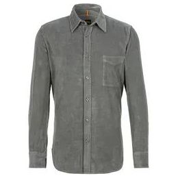 Langarmhemd BOSS ORANGE "Relegant_6_M" Gr. 4XL, N-Gr, grau (open grey076) Herren Hemden mit Logo-Stickerei