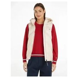 Daunenweste Tommy Hilfiger Gr. L (40), beige Damen Westen mit Logostickerei